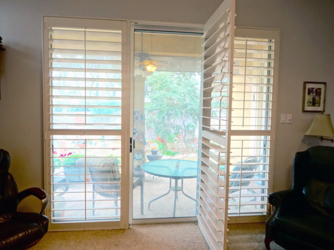 Plantation Shutters for Sliding Glass Doors in Austin TX