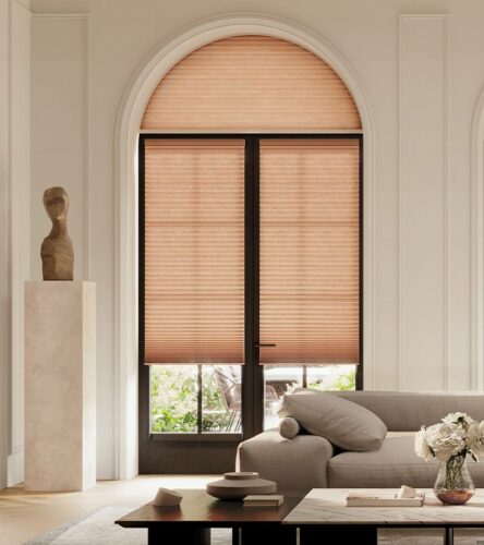 Custom Window Shapes Austin | Arched Shutters | Angled Shades